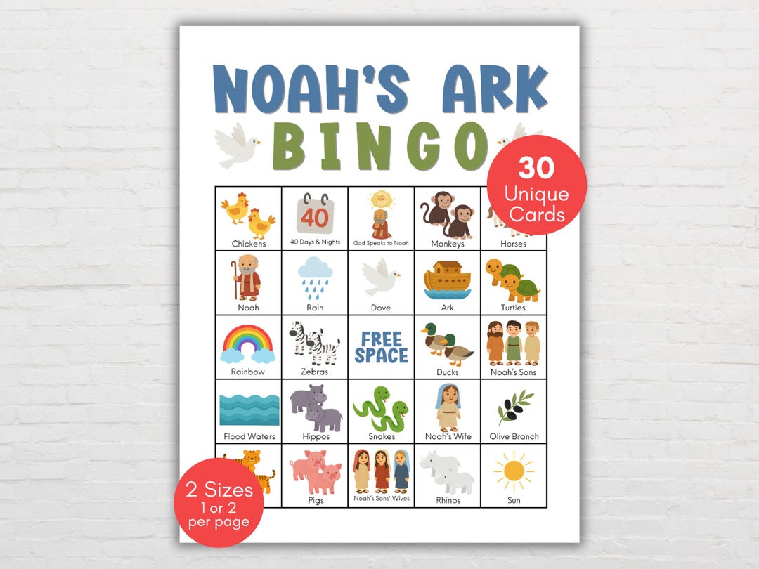 Noah's Ark Bingo, Noah's Ark Activity, Sunday School Activity ...