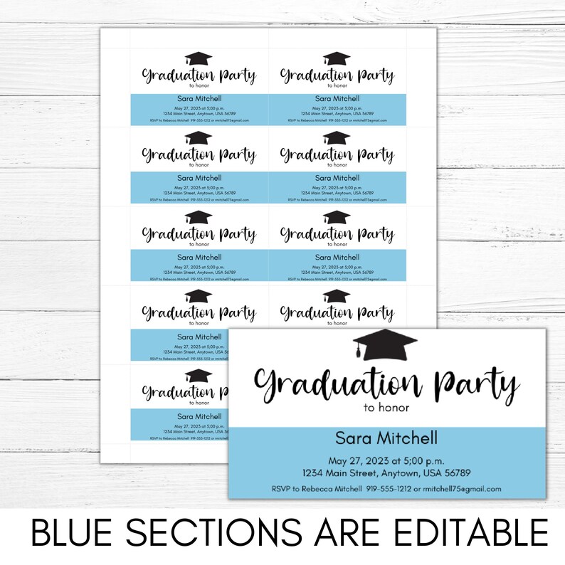 Printable Graduation Insert Card Graduation Party Insert - Etsy