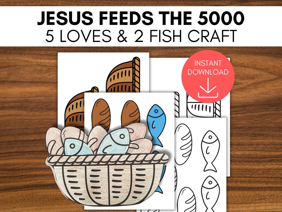 5 Loaves & 2 Fish Craft, Jesus Feeds the 5000, Bible Craft for Kids ...