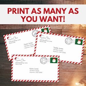 Printable Santa Claus Envelope, Letter From Santa Envelope, Santa ...