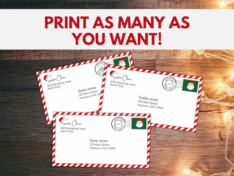 Printable Santa Claus Envelope, Letter From Santa Envelope, Santa ...