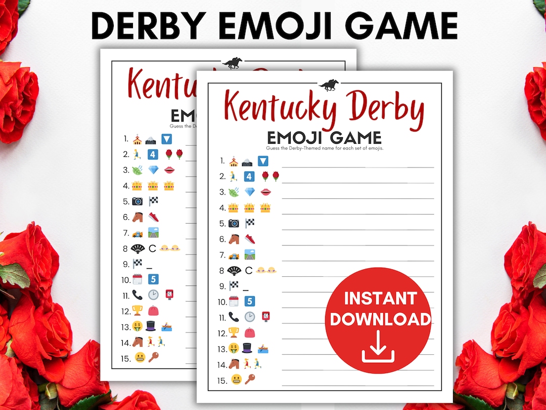 Derby Emoji Game, Horse Race Emoji Pictionary,derby Office Games, Horse ...