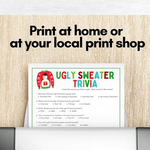 Ugly Sweater Party Trivia Game, Ugly Sweater Party Games, Office Party ...