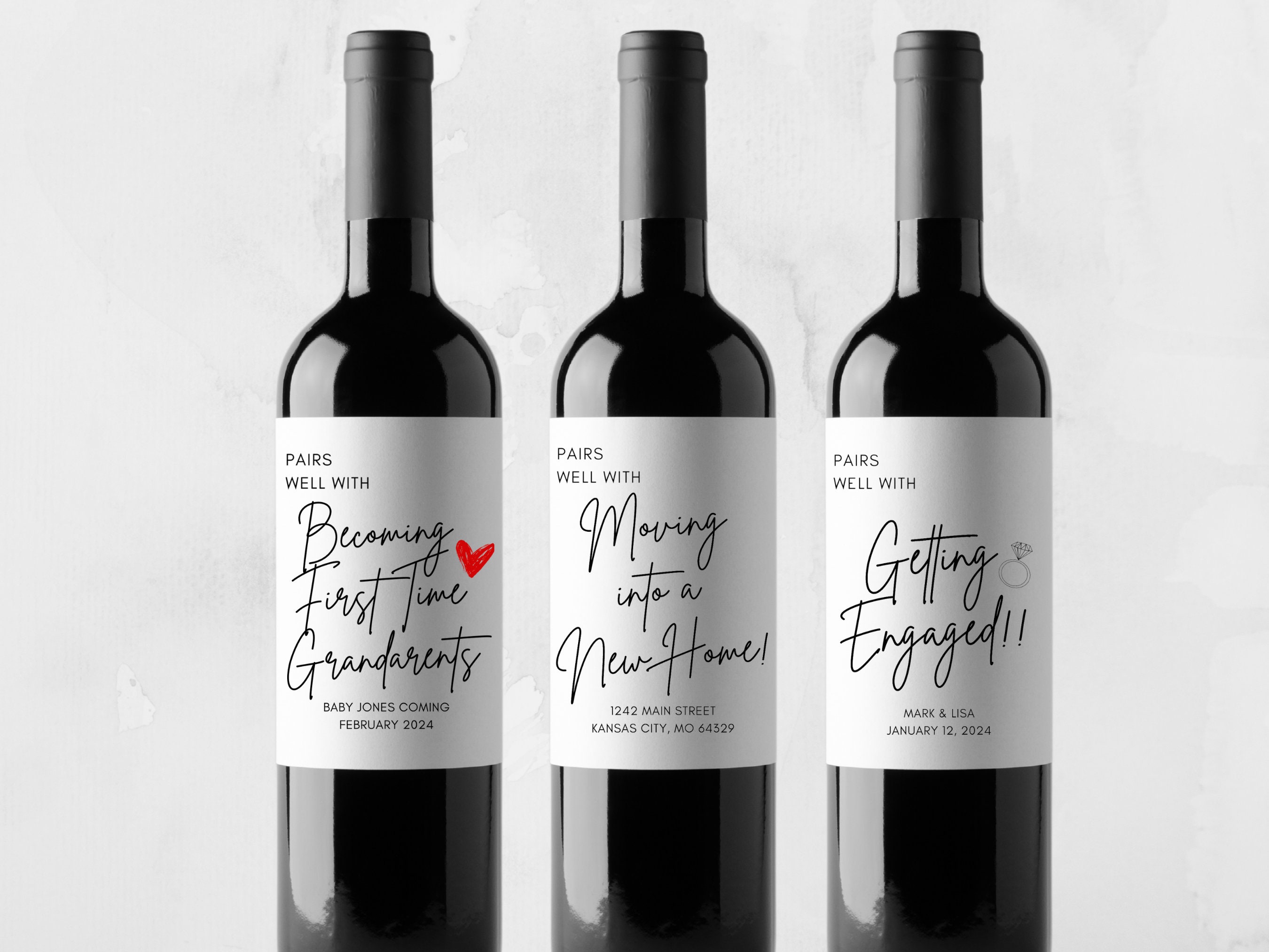 Custom Wine Label, Printable Wine Label, Personalized Wine Bottle Label ...