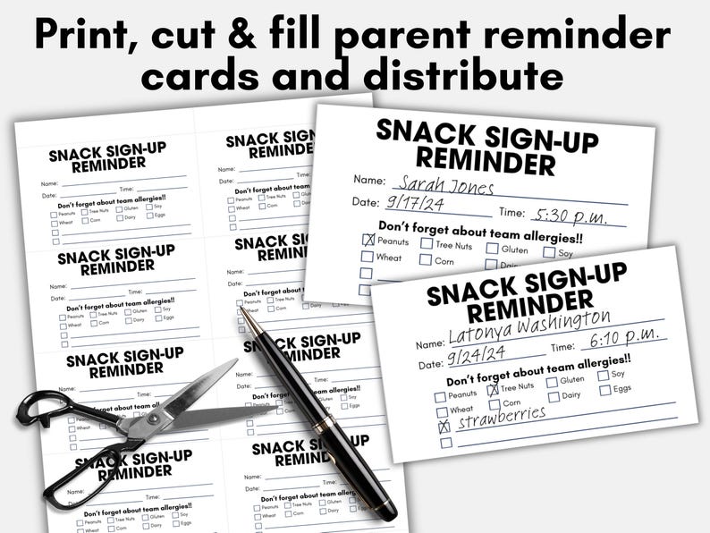 Football Snack Schedule Signup, Football Snack Signup Sheet, Team Mom ...