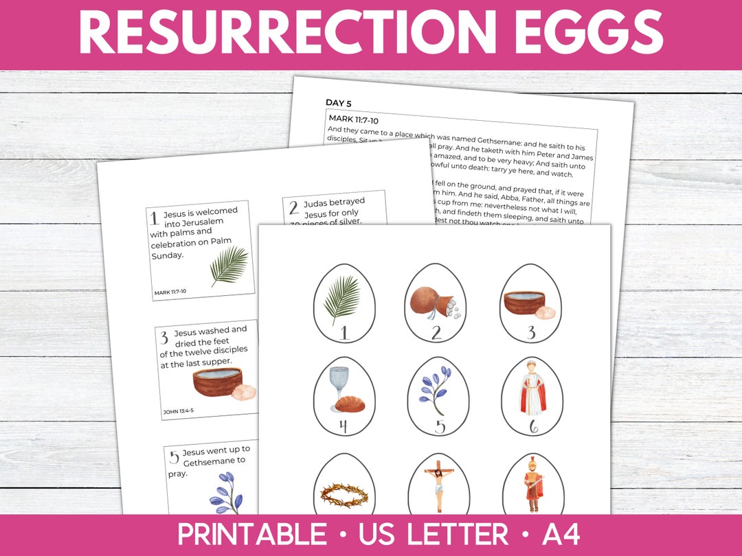 Resurrection Eggs Printable, Printable Easter Story Cards, Bible Verse ...