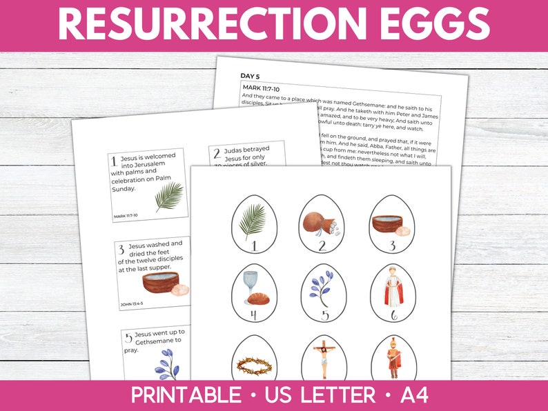 Resurrection Eggs Printable, Printable Easter Story Cards, Bible Verse ...