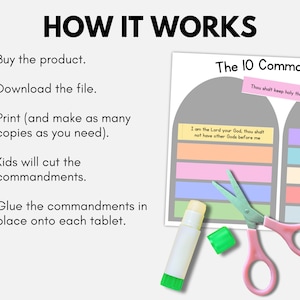 10 Commandments Craft, Catholic Puzzle Activity, Digital Catholic ...