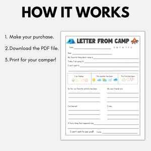 Printable Letter From Camp, Summer Camp Letter, Summer Camp Stationery ...