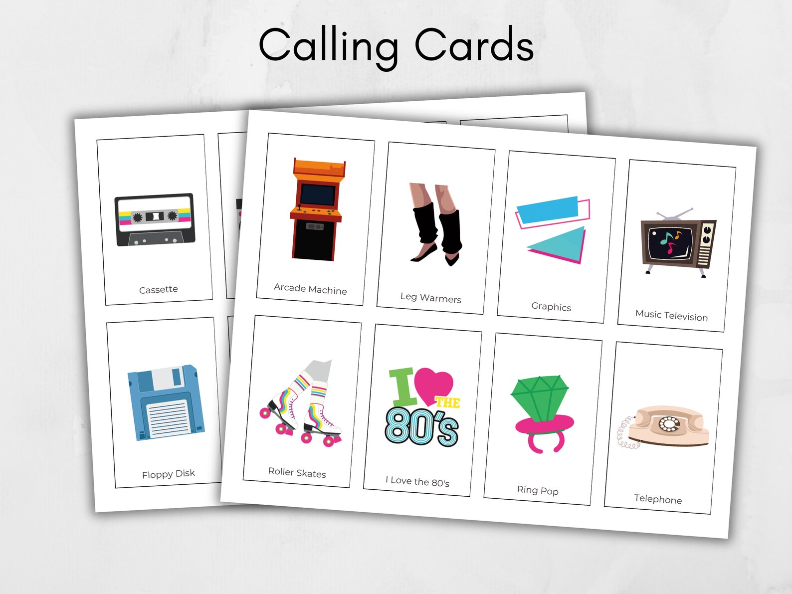 80s Bingo, 1980s Bingo, 80s Bingo Cards, Printable Bingo Cards, Retro ...