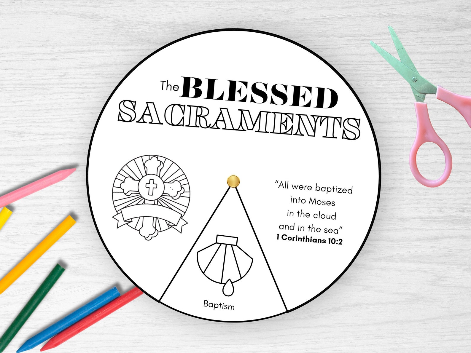 Seven Sacraments Coloring Wheel, 7 Sacraments Coloring Page, Catachesim ...