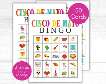 60 Taco Bingo Cards, Cinco De Mayo Bingo, Fiesta Bingo, Fiesta Party ...