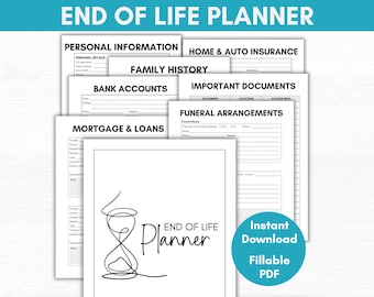 End of Life Planner Printable, Beneficiary Info, Last Wishes Planner, Estate Planning Binder ...