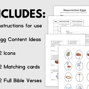 Resurrection Eggs Printable, Printable Easter Story Cards, Bible Verse ...