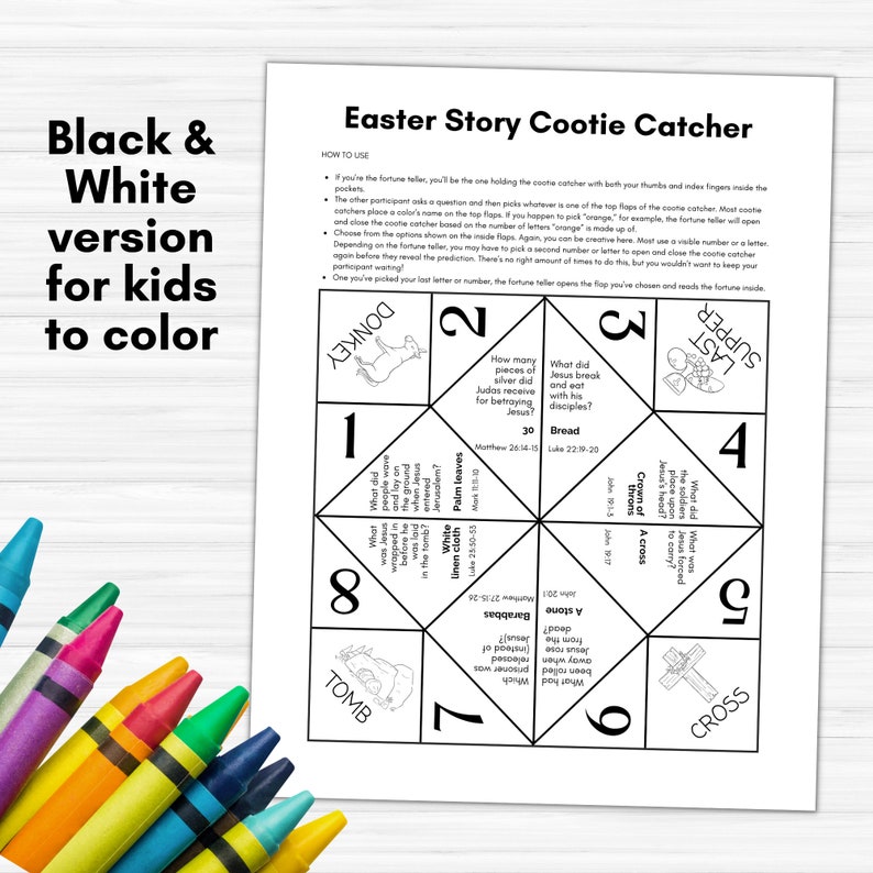 Easter Bible Story Cootie Catcher Catholic Easter Story for - Etsy