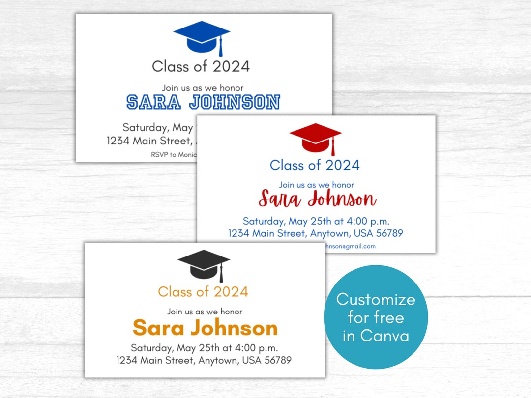 Printable Graduation Insert Card, Graduation Party Insert, Graduation ...