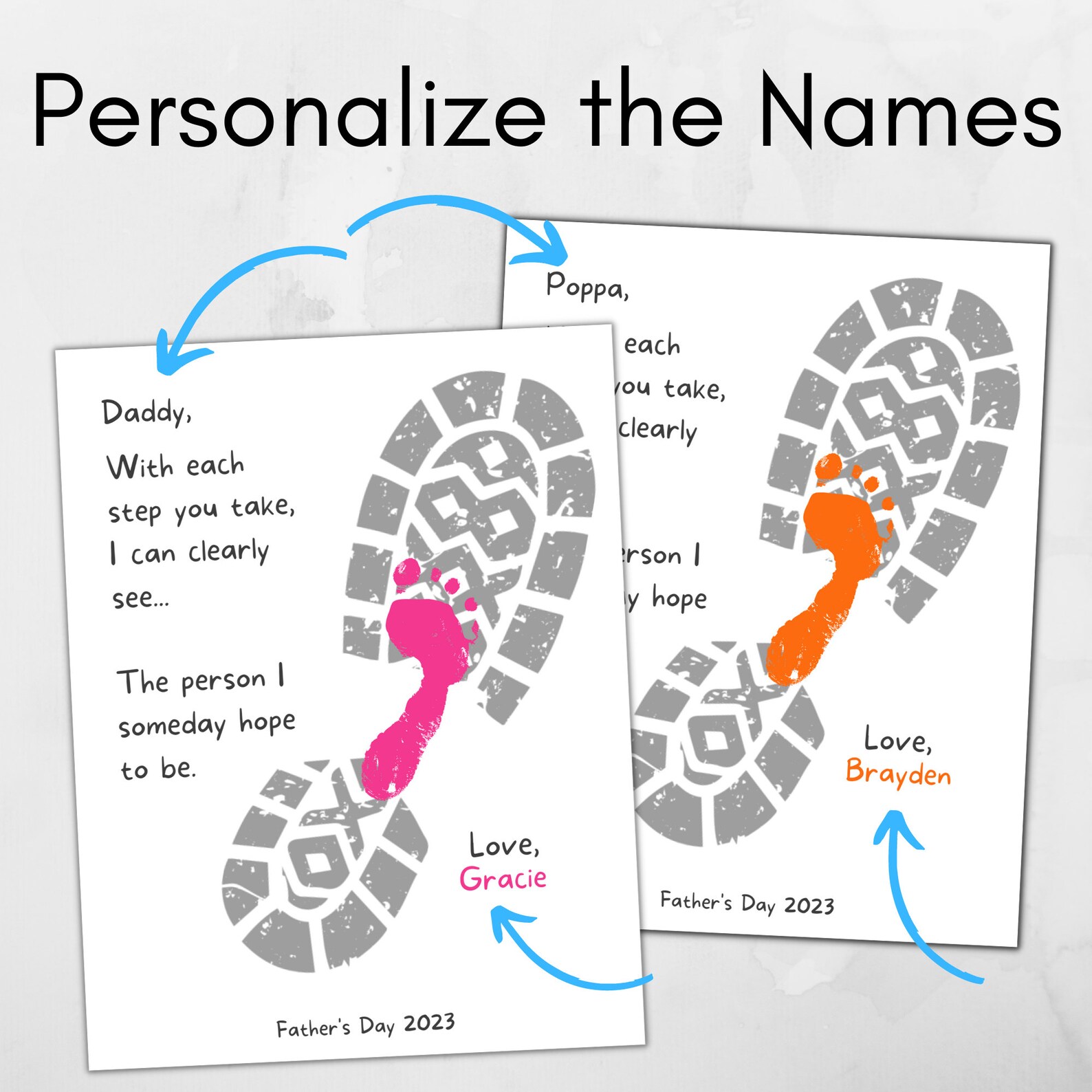 Following in Your Footsteps, Keepsake Craft, Father's Day Footprint ...