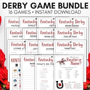 Derby Game Bundle, Derby Party Games, Horse Race Office Games, Horse ...