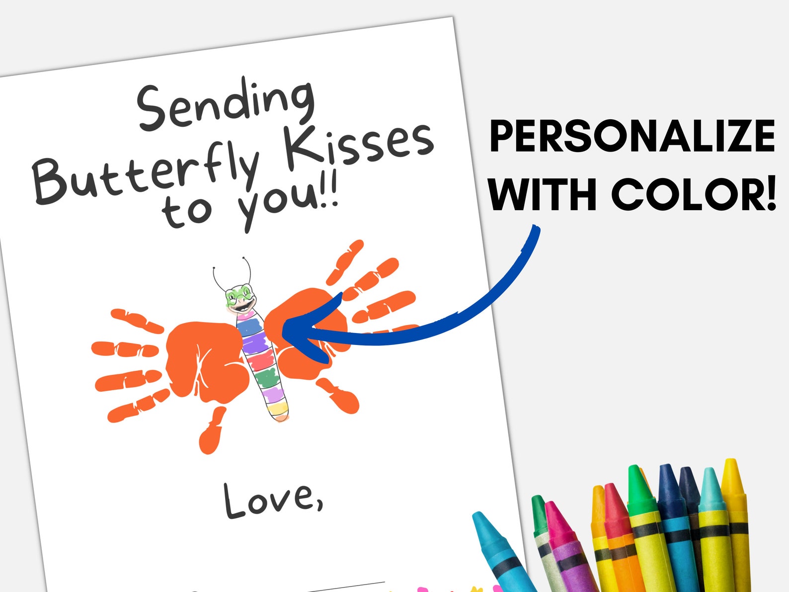 Butterfly Handprint Printable Art, Mother's Day Gift Idea, Handprint ...