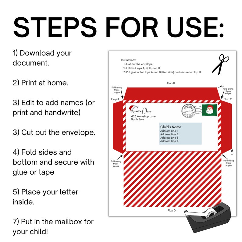 Printable Santa Claus Envelope Letter From Santa Envelope - Etsy