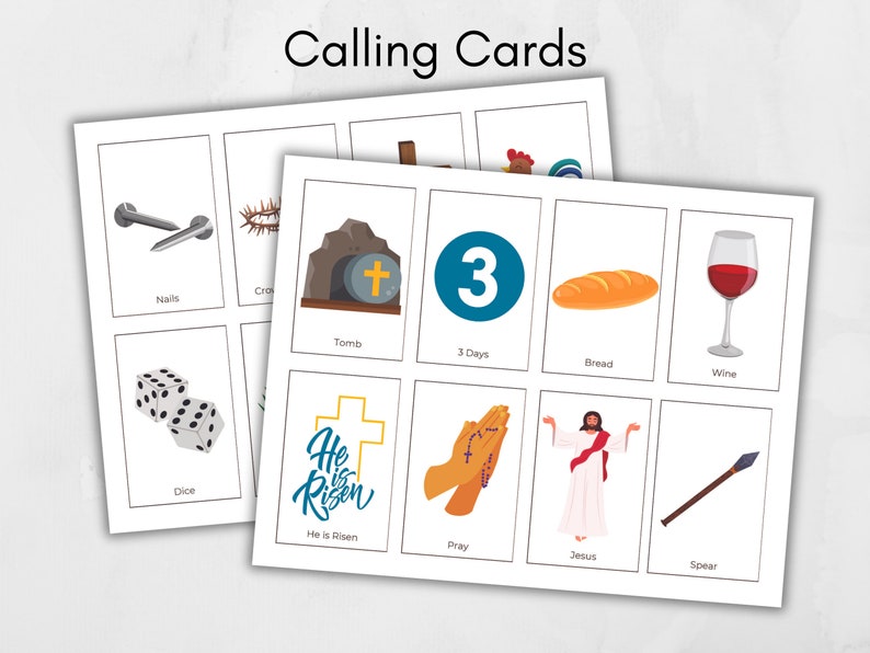 Resurrection Bingo Game, Bible Bingo, Easter Bingo, Holy Week Bingo ...