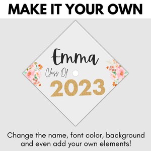 Personalized Graduation Cap Topper Canva Template Editable - Etsy