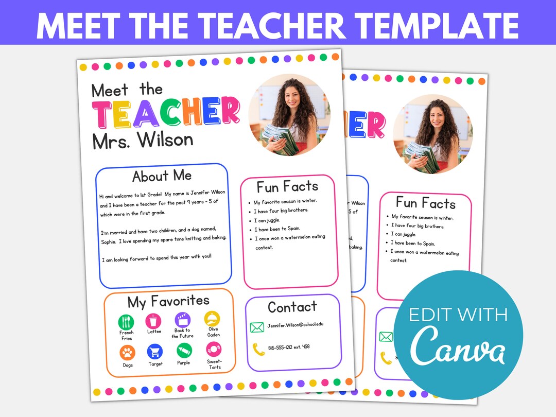 Meet the Teacher Classroom Printable, Rainbow Meet the Teacher ...