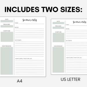 Sermon Notes Template Printable Sermon Notes Notebook for - Etsy
