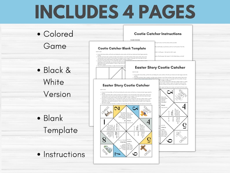 Easter Bible Story Cootie Catcher, Catholic Easter Story for Kids ...