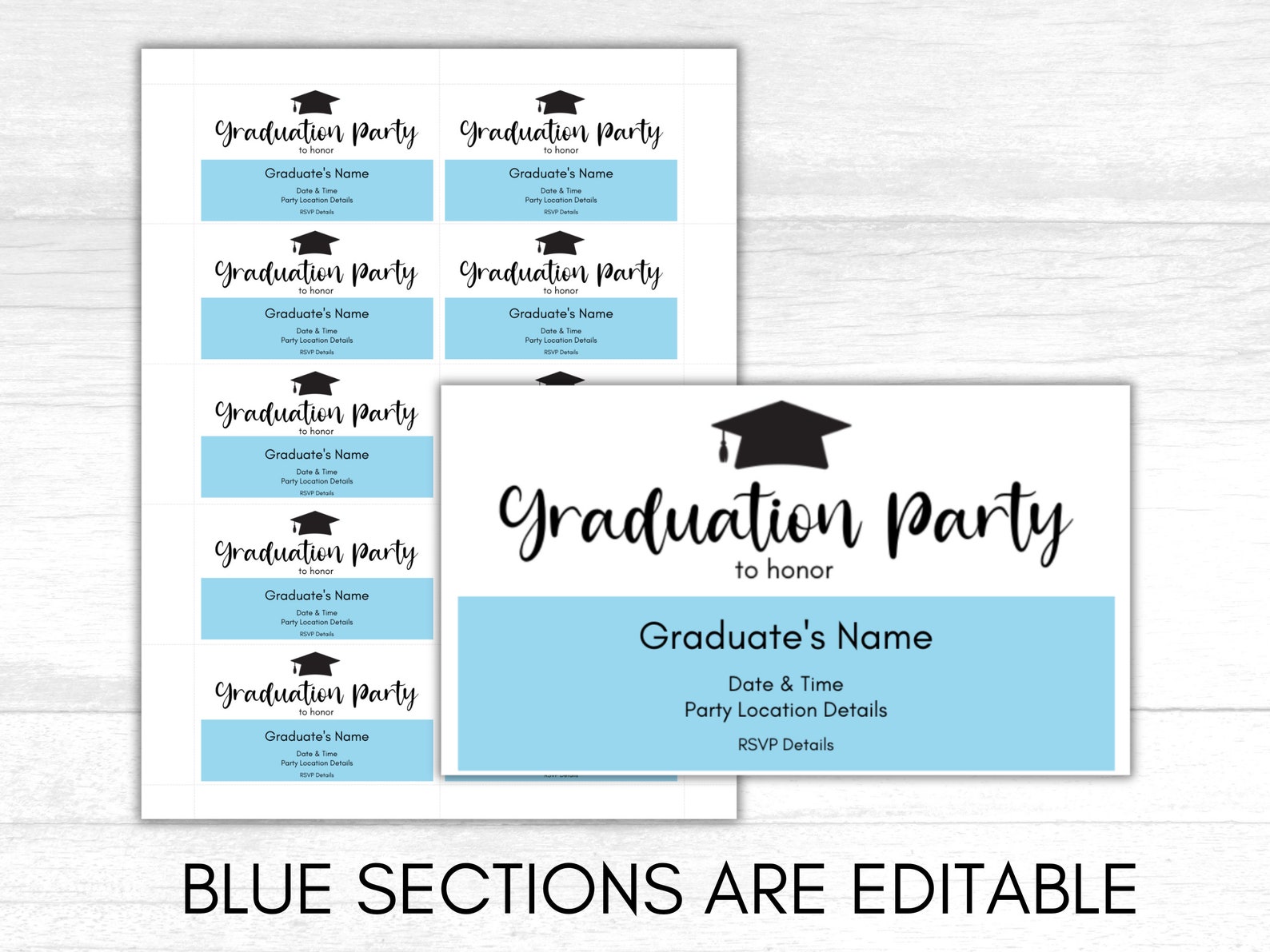 Printable Graduation Insert Card, Graduation Party Insert, Graduation ...