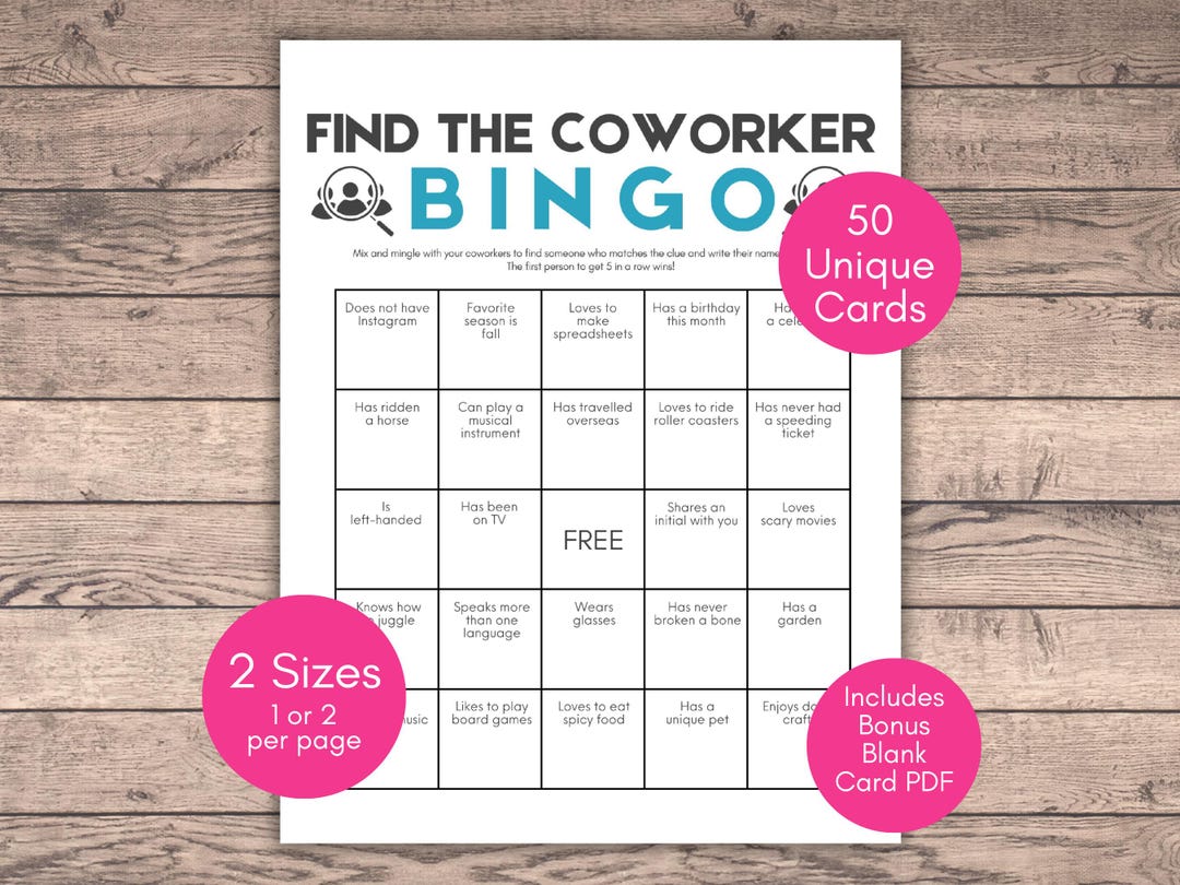 Find the Coworker Bingo, Office Icebreaker Game, Team Building Activity ...