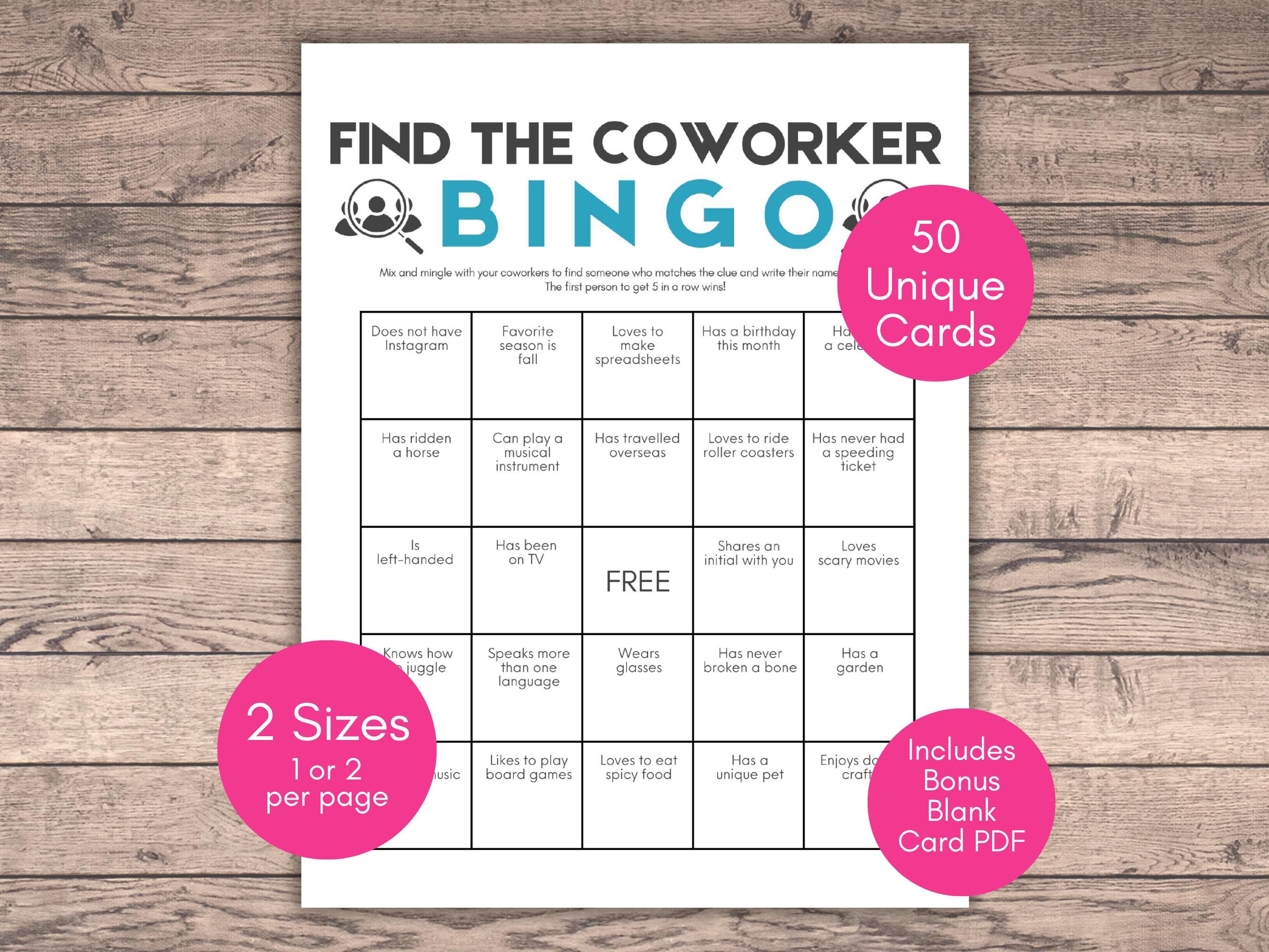 Find the Coworker Bingo, Office Icebreaker Game, Team Building Activity ...