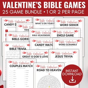 Valentine's Bible Games Bundle, Christian Valentine's Games, Sunday ...