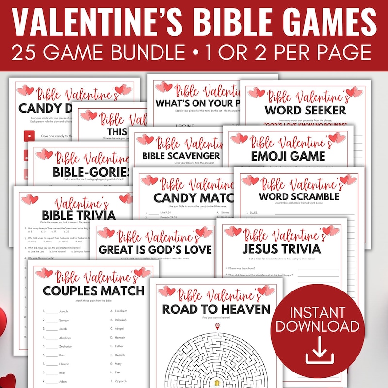 Bible Valentine Games - Etsy