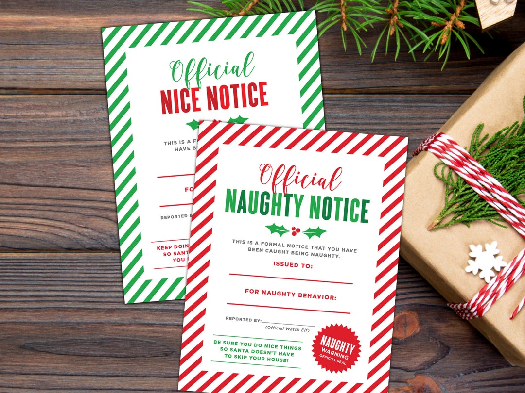 Printable Nice and Naughty Elf Letters, Naughty Nice Certificates, Elf ...