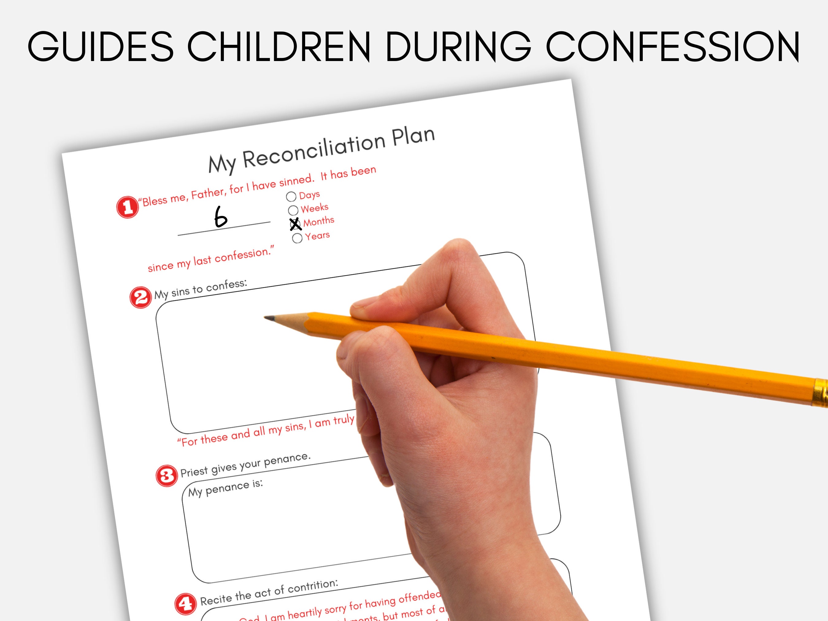 Confession Catholic Kids Sheet, Reconciliation Worksheet, First ...
