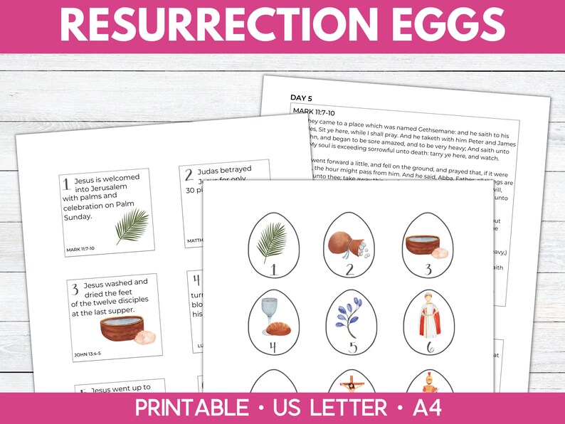 Resurrection Eggs Printable, Printable Easter Story Cards, Bible Verse ...