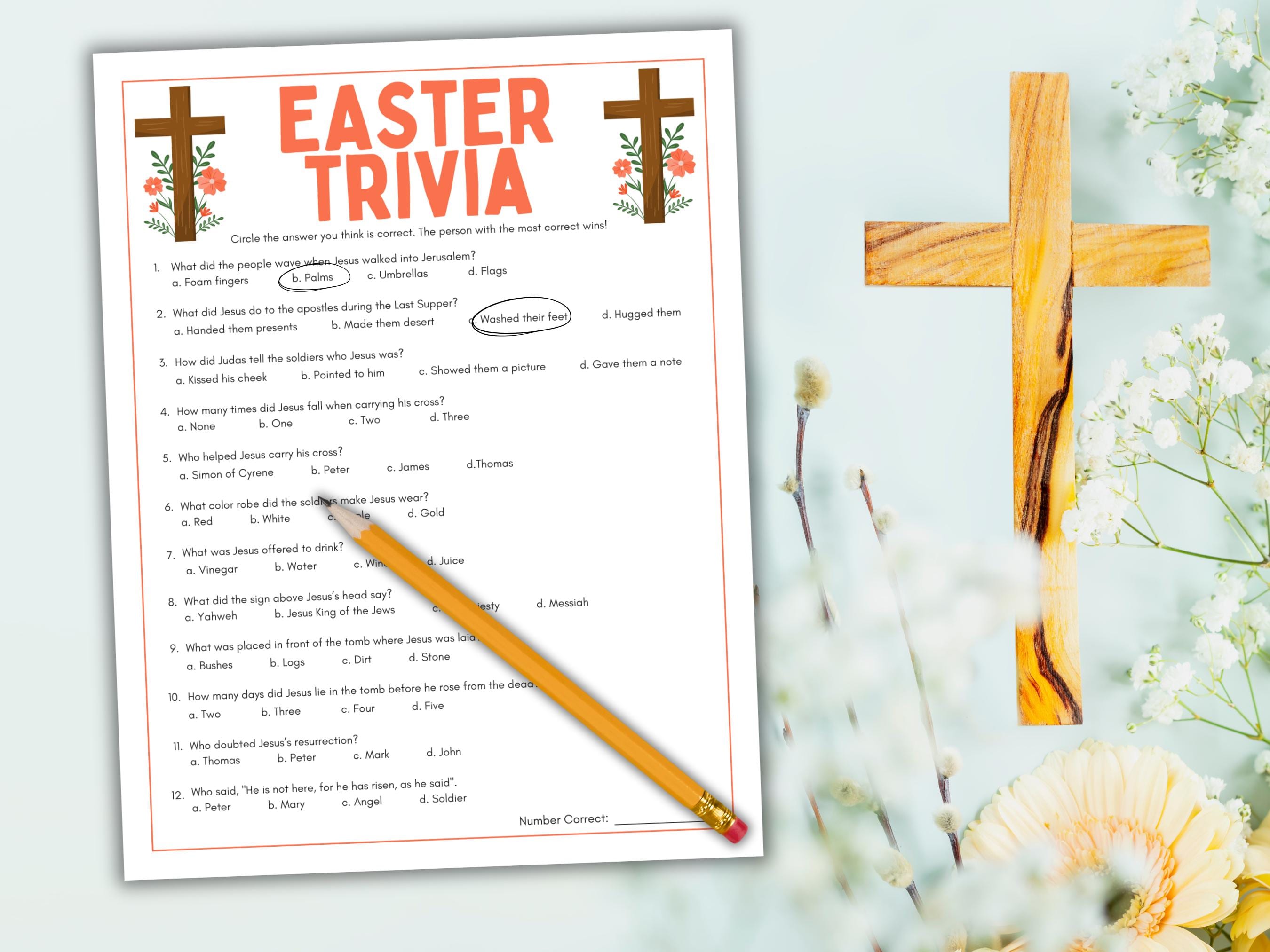 Easter Trivia, Easter Bible Trivia Game, Easter Story Trivia Game, Holy ...