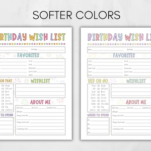 Birthday Wish List Printable, Printable Birthday Questionnaire, My ...