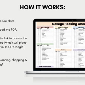 College Packing List, College Dorm Essentials List, Google Sheets ...
