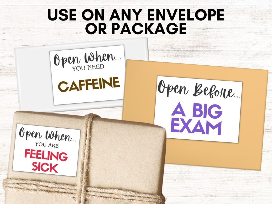 Open When Envelopes for College, Open When Letters, College Going Away ...