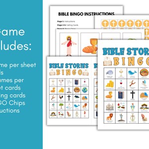 Bible Stories Bingo, Printable Bible Bingo Cards for Kids, Sunday ...