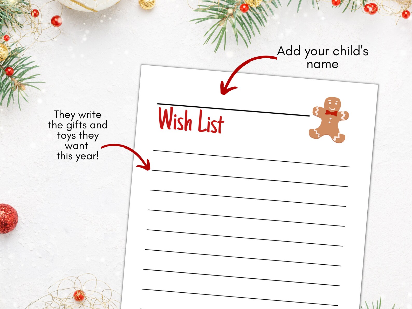 Printable Christmas Gift Wish List Template for Kids, My Wish List ...