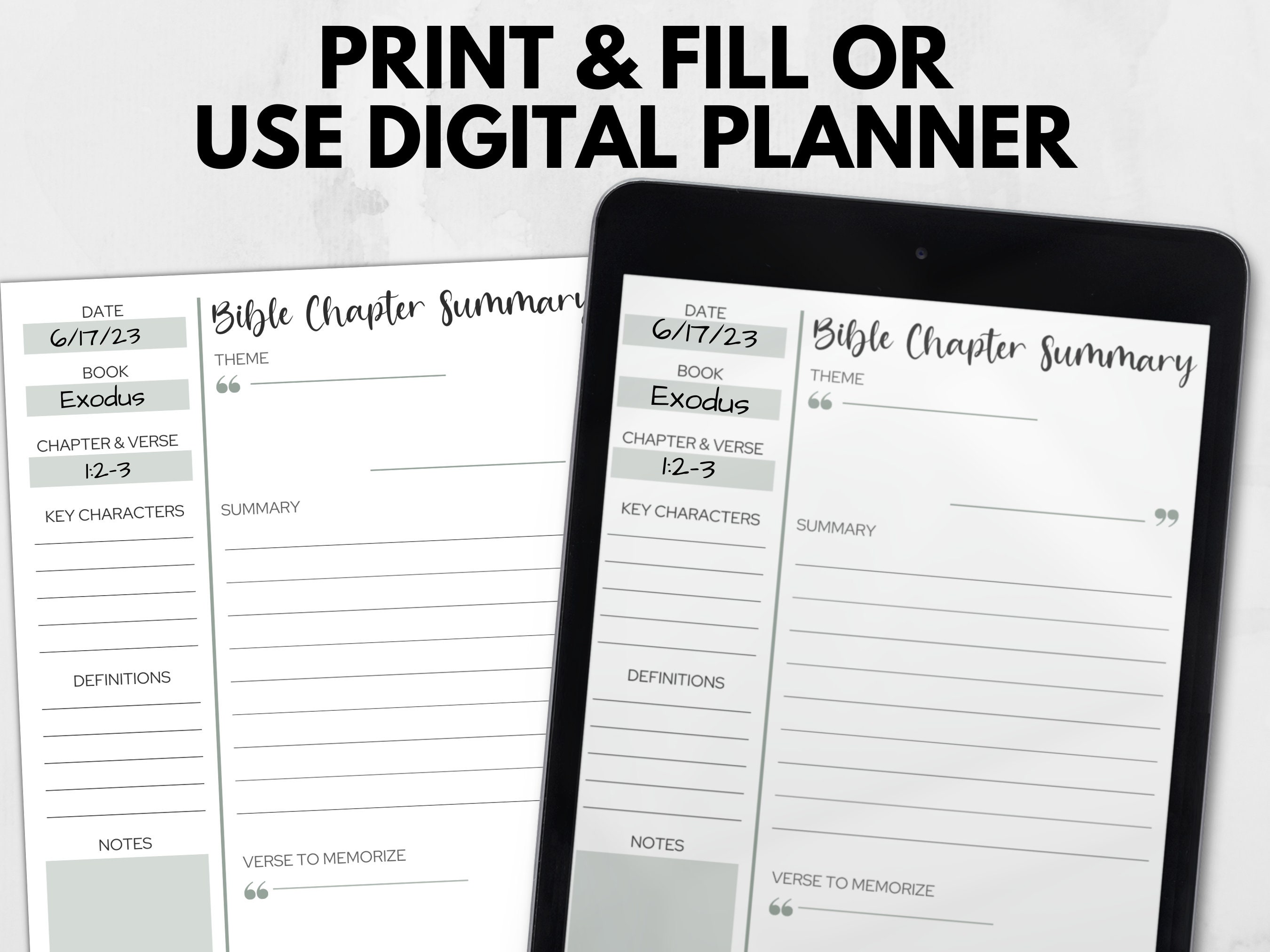 Bible Study Planner, Printable Bible Study Templates, Bible Study Pack ...