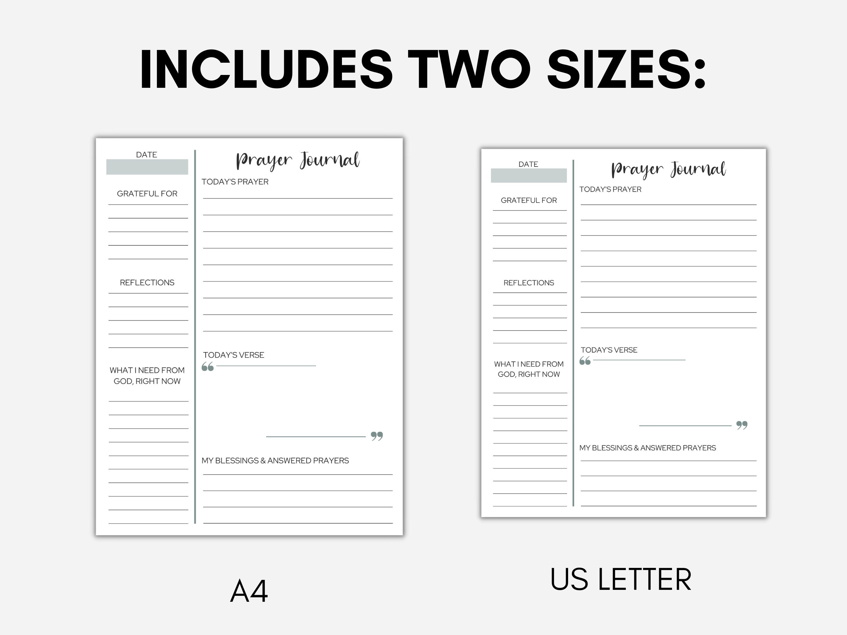 Prayer Journal Printable Gratitude Journal Bible Prayer Etsy