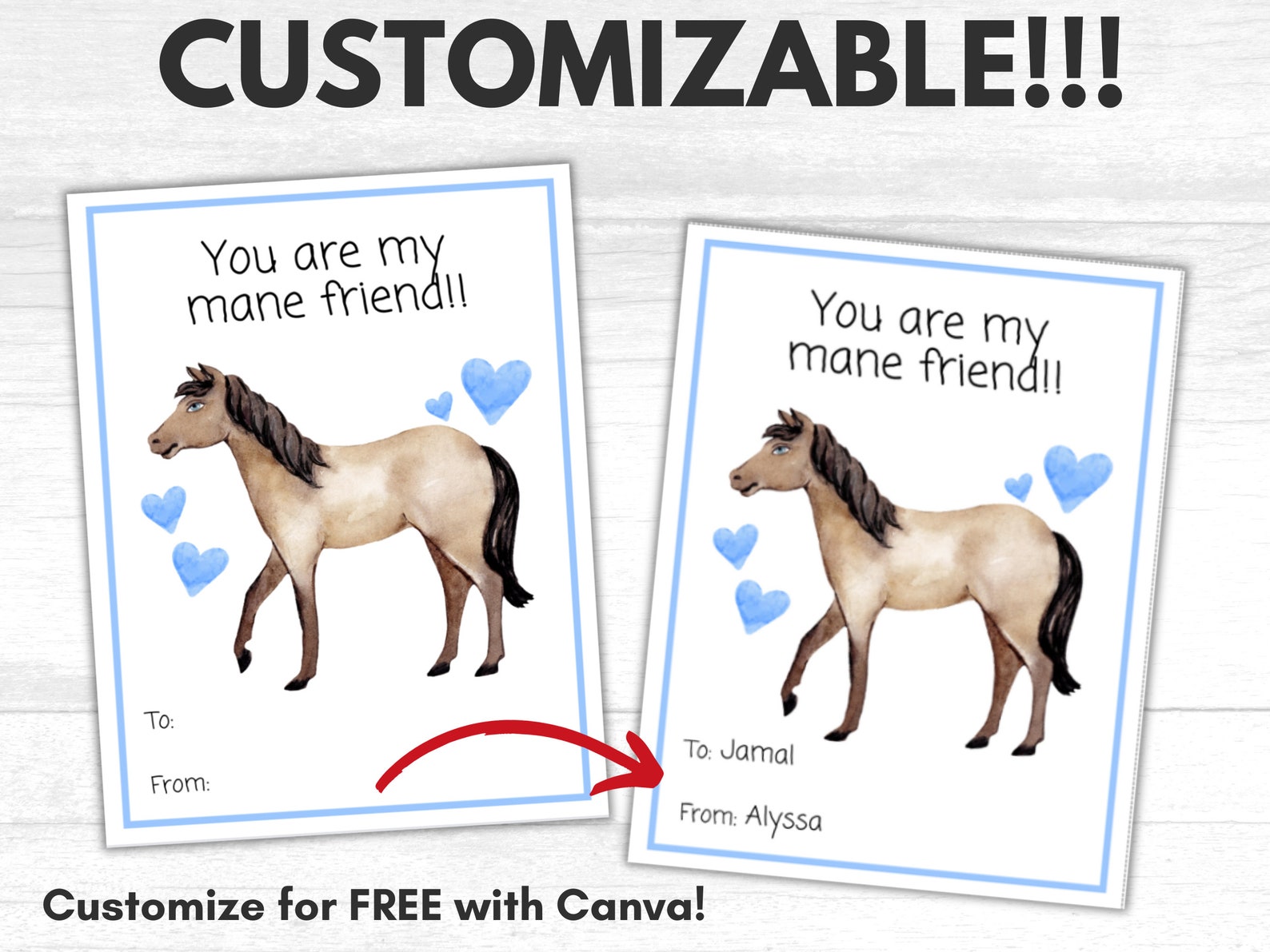 Horse Valentine Cards, Horse Valentines for Kids, Pony Valentines ...