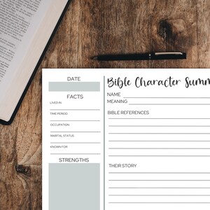 Bible Character Study Template, Printable Bible Character Study, Bible Study Printable, Bible ...