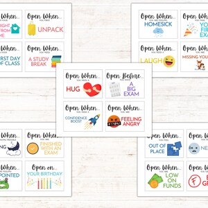 Open When Envelopes for College, Open When Letters, College Going Away ...