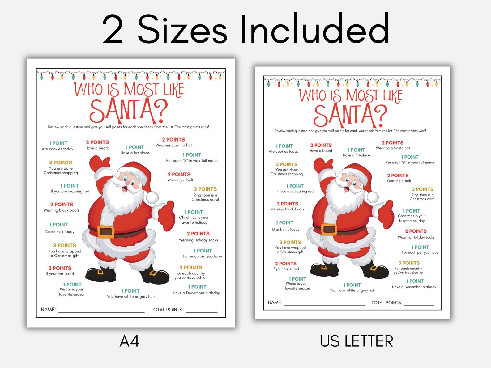Who is Most Like Santa Game, Christmas Party Icebreaker Game, Printable ...