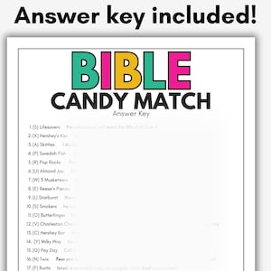 Bible Candy Match Game, Bible Match Party, Bible Games for Kids, Bible ...